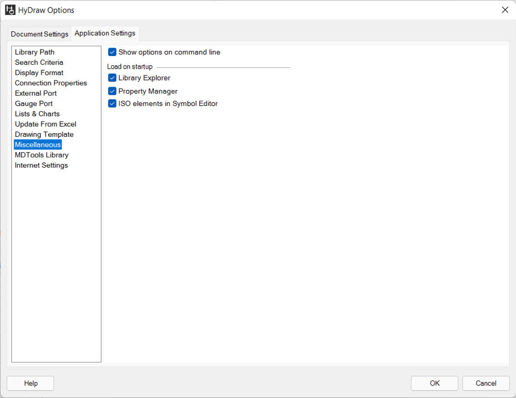 Miscellaneous - Application Settings